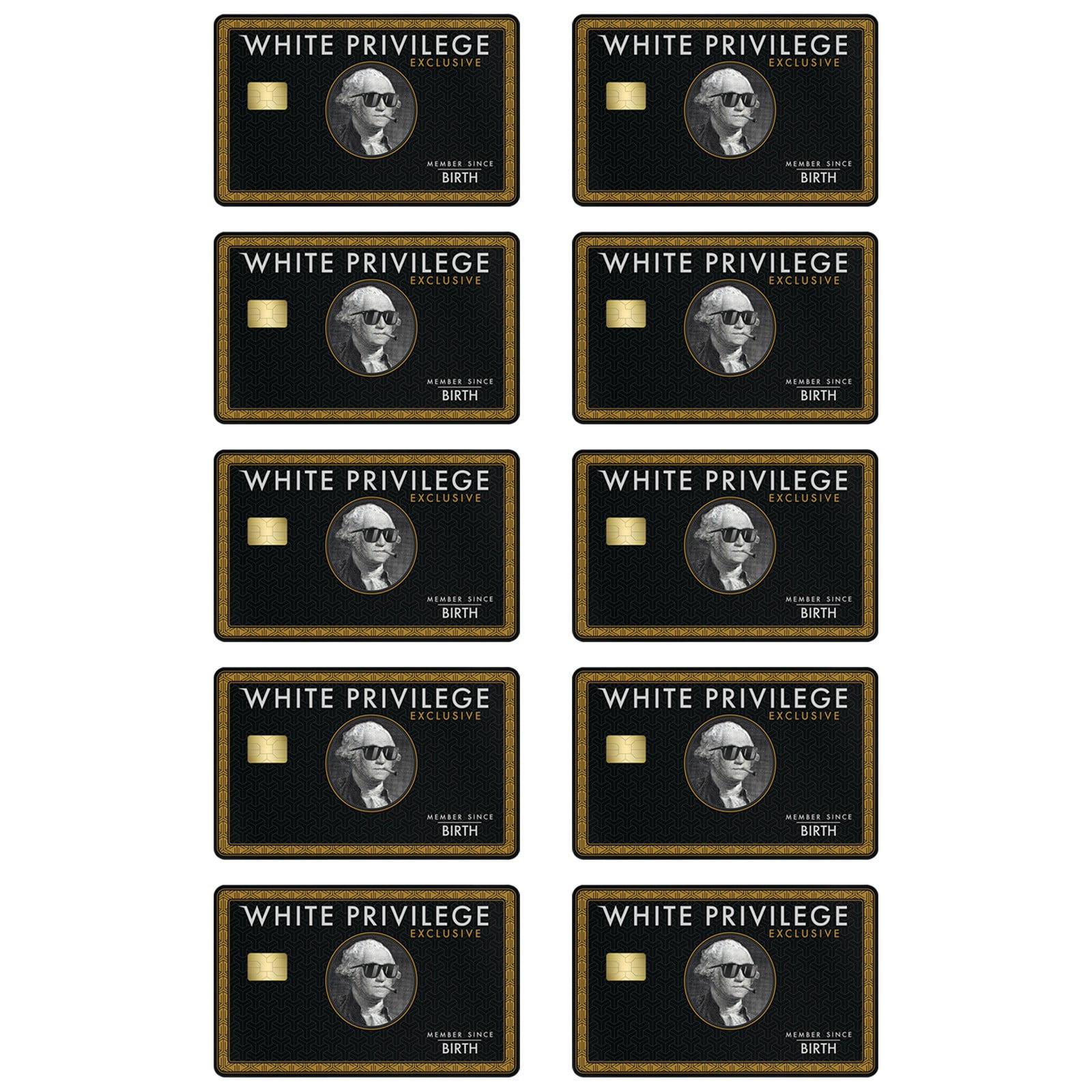 10-Pack White-Privile_ge Card Skin Stickers for Credit & Debit Cards ...