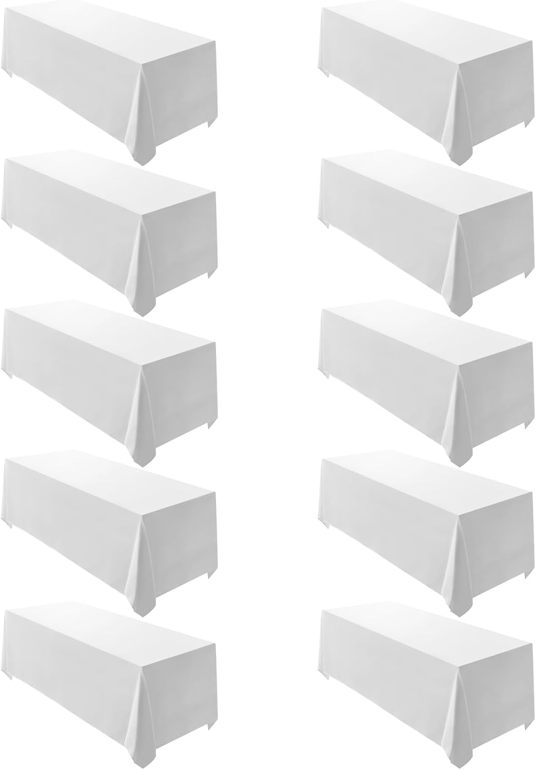 10 Pack White Rectangle Tablecloth 90 x 156-inch Rectangular Polyester ...