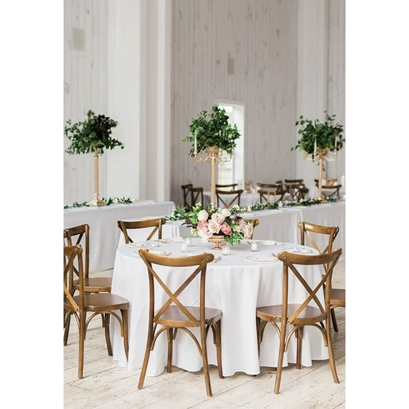 10 Pack White Round Tablecloth 90 Inch Washable Polyester Tablecloths ...