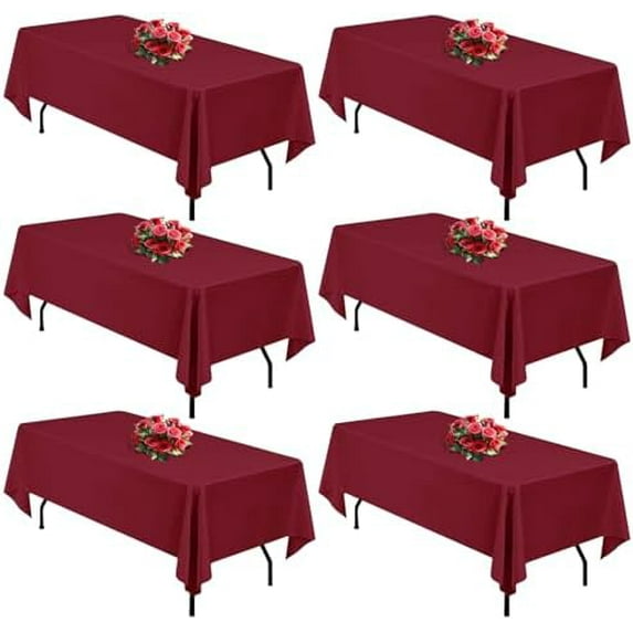 10 Pack White Table Cloth Rectangle Table 60 x 102 Inch Tablecloths for ...