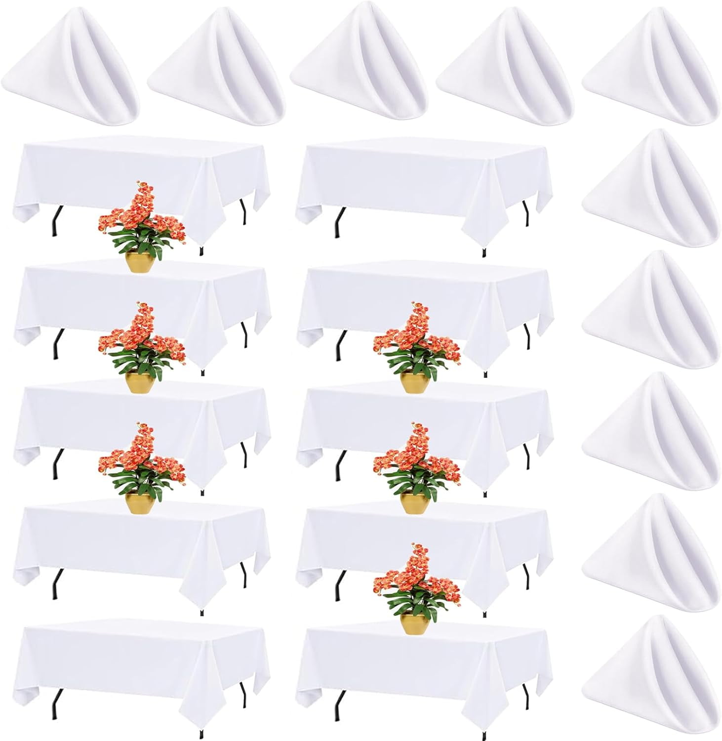 10 Pack White Table Cloth Rectangle Table Cloths for 6 Foot Rectangle ...