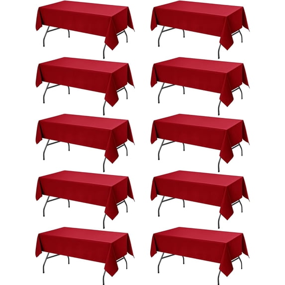 10-Pack White Tablecloths for Rectangle Tables, 60 x 102 Inches, Stain ...