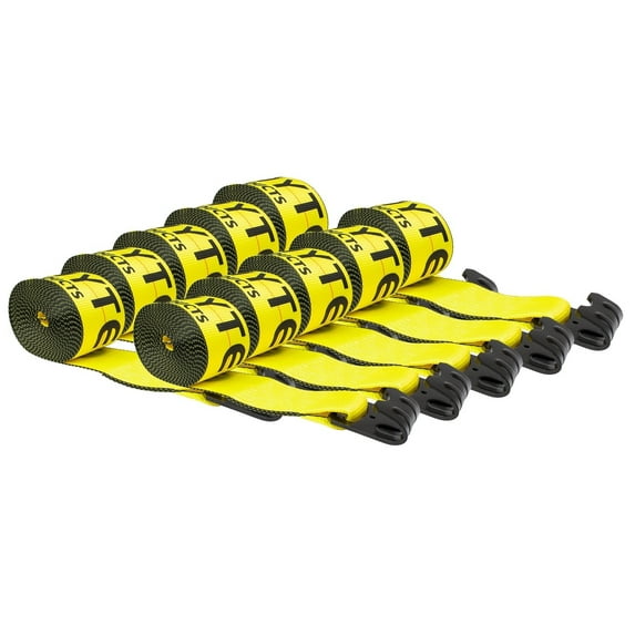 (10 Pack) Winch Straps 4" x 30' Yellow Heavy Duty Tie Down w/ 3.25 ...