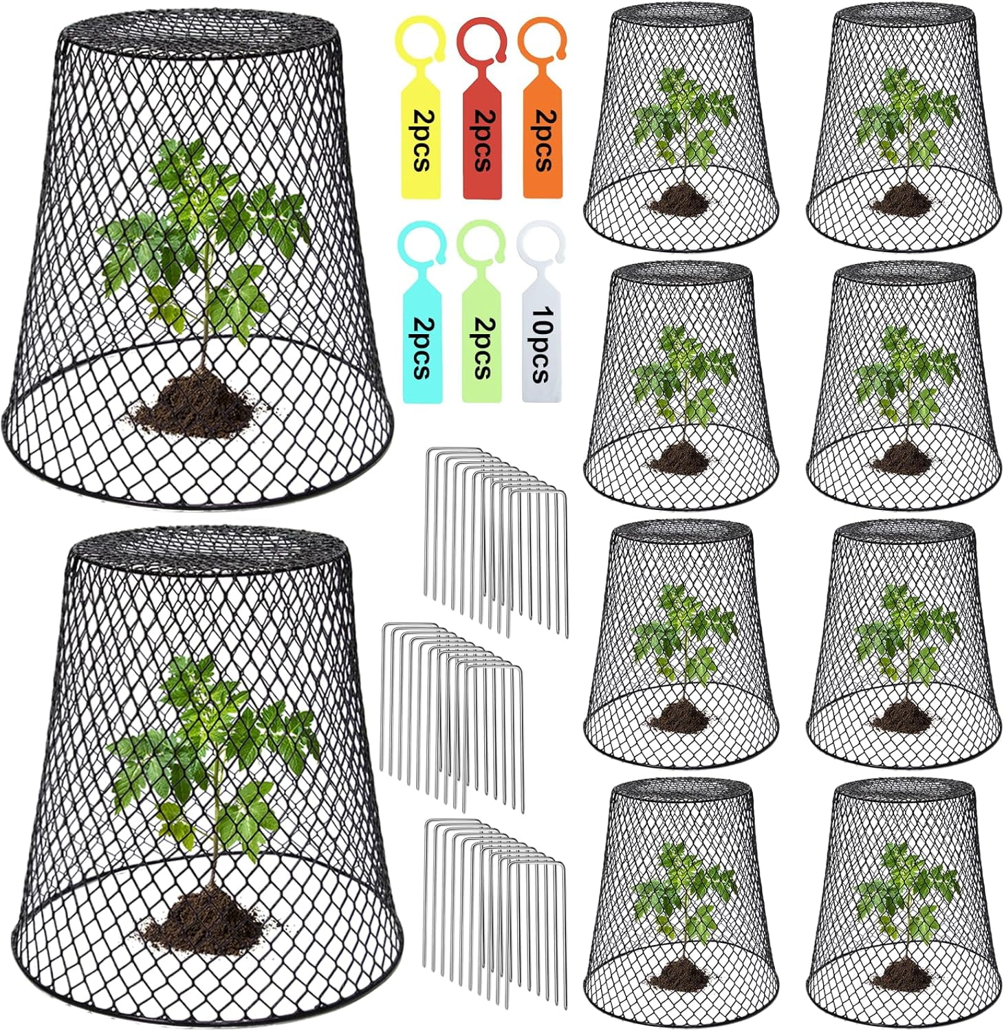10 Pack Wire Mesh Cover Plant Cover Garden Net Metal Heavy Duty Plant ...