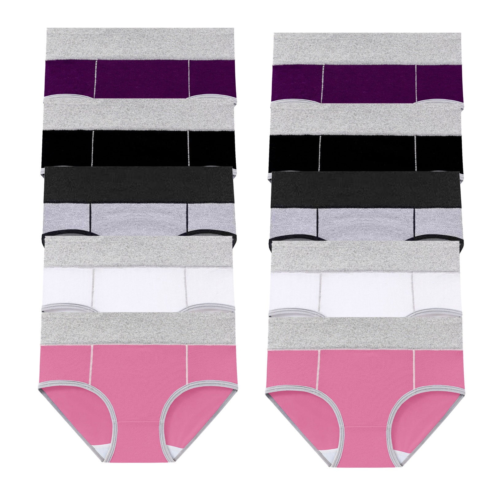 10 Pack Womens Underwear Packs Cotton Soft Stretch Bikini Underwears ...