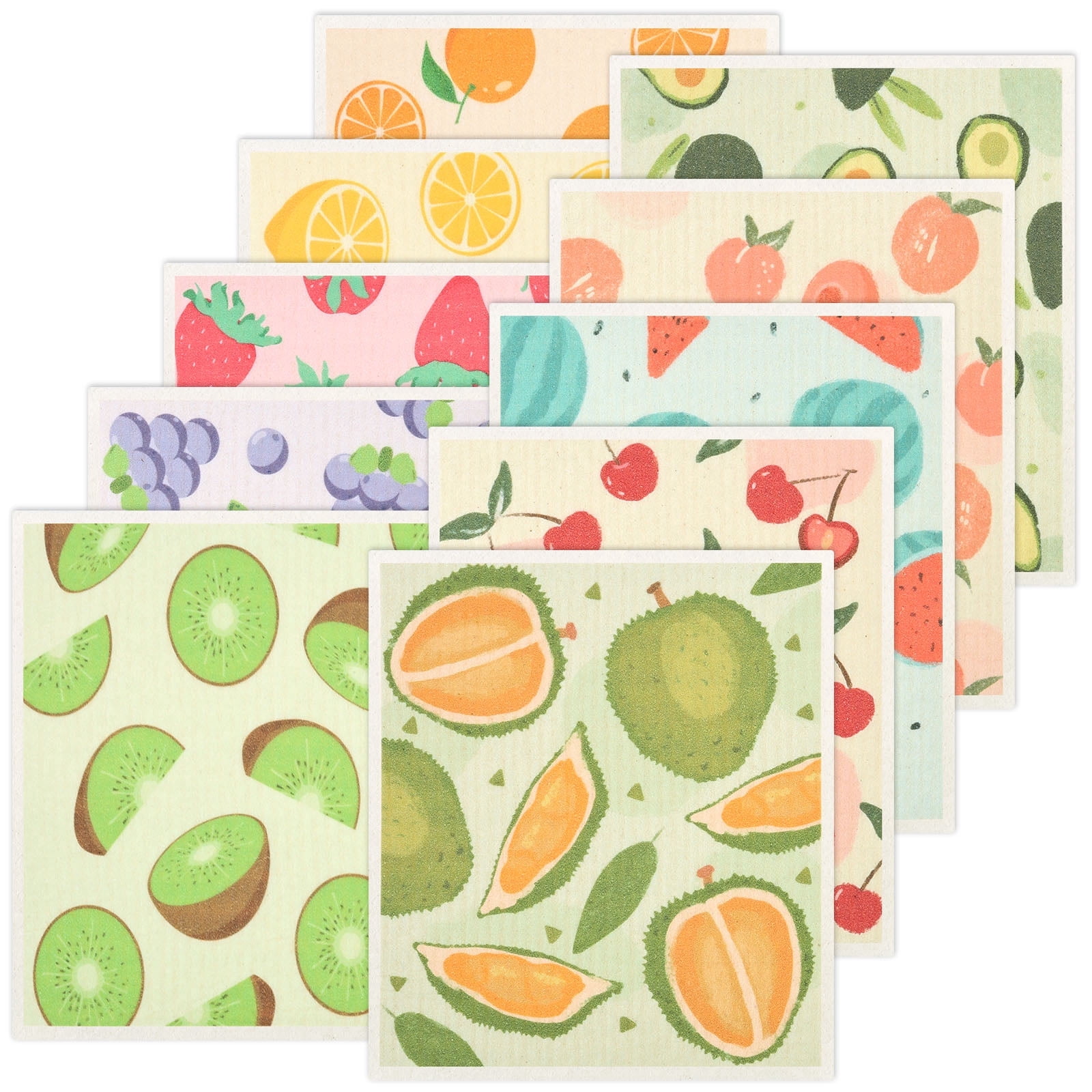 10-Pack Wood Pulp Swedish Dishcloths – Highly Absorbent, Washable, Non ...