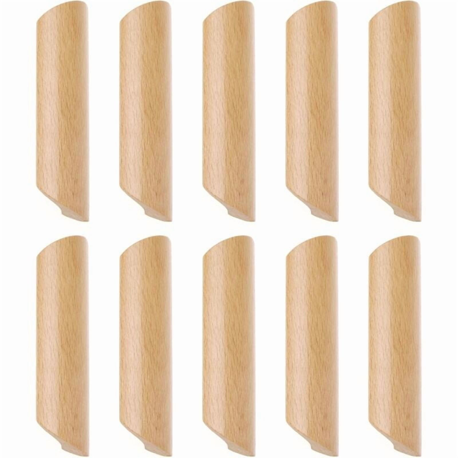 10 Pack Wooden Cabinet Handles 128mm Fan Shape with Screws for ...