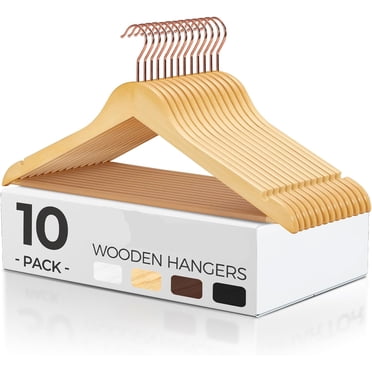 Whitmor Grade A Natural Wood Slack Hangers with Multiple Hooks, Set of ...