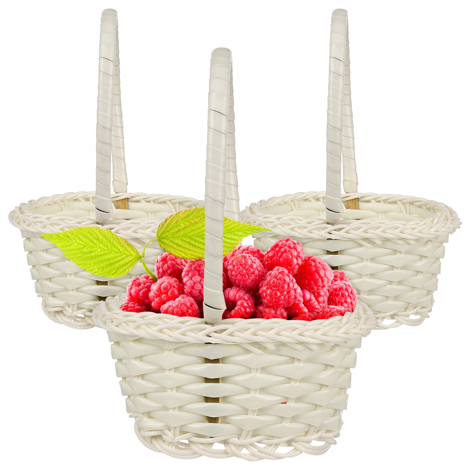 10 Pack Woven Rattan Baskets - 6" Handheld Harvest Baskets for Garden ...