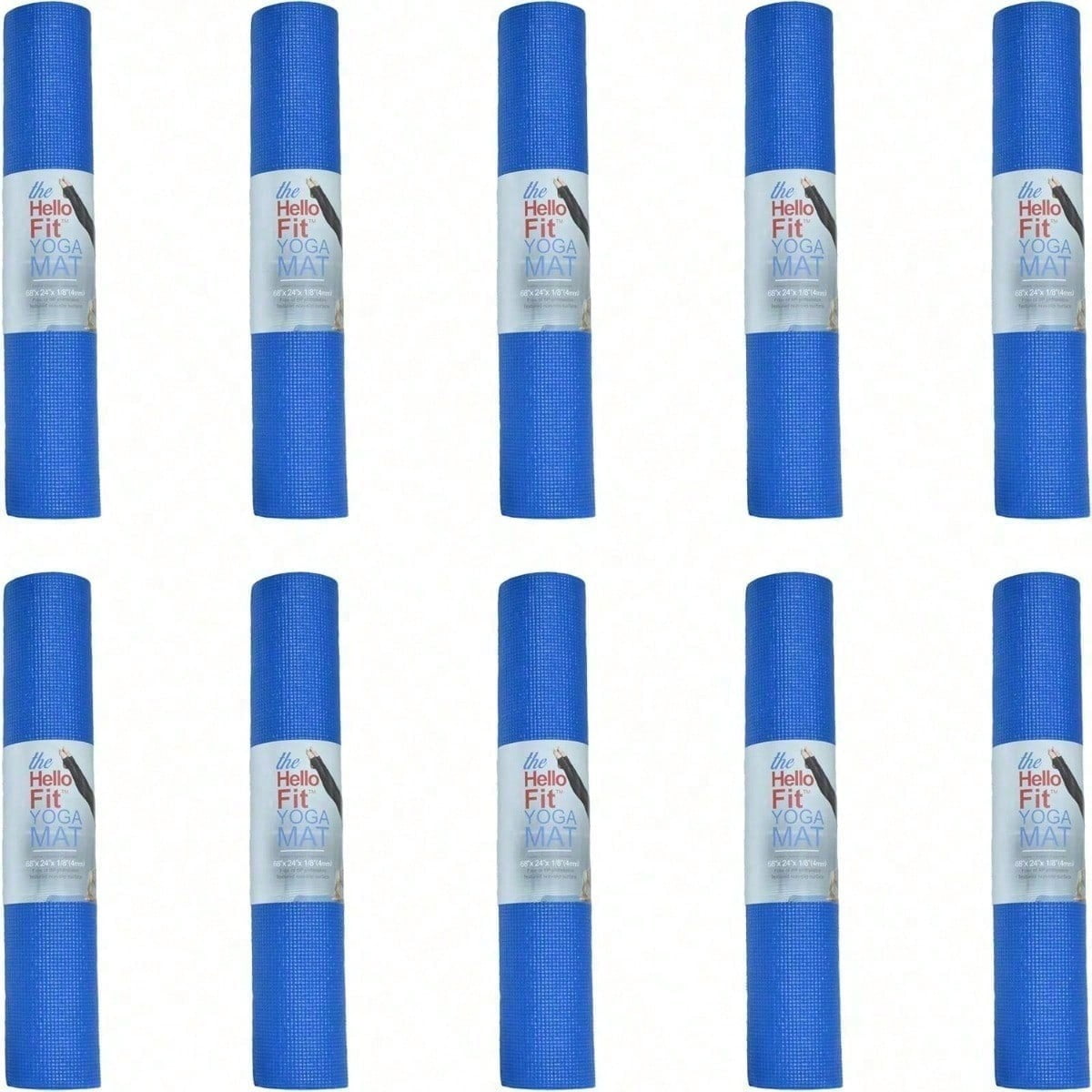 10-Pack Yoga Mat, 68" x 24" Non Slip Exercise Mat, 4mm Thick Gym Mat ...