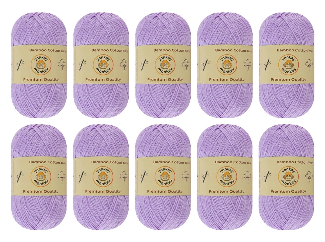 Yonkey Monkey 10-Pack Baby-Friendly Skein Tencel Yarn - 70% Bamboo, 30% ...