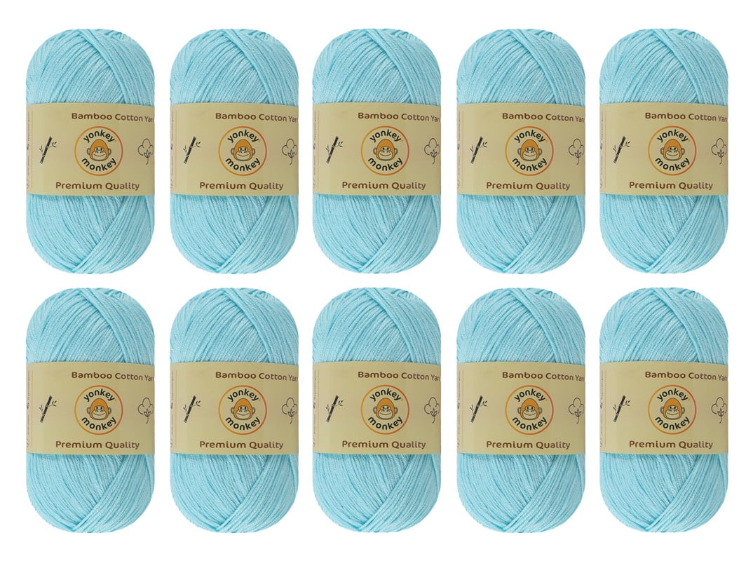 10-Pack Yonkey Monkey Skein Tencel Yarn - 70% Bamboo, 30% Cotton ...