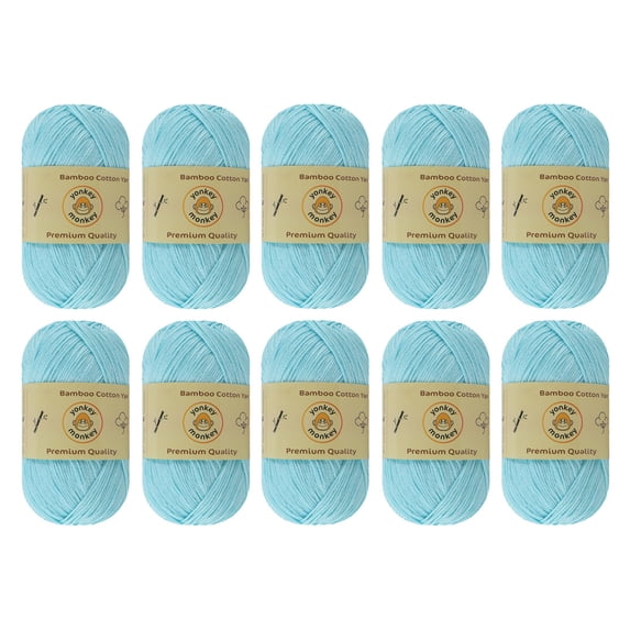 10-Pack Yonkey Monkey Skein Tencel Yarn - 70% Bamboo, 30% Cotton ...