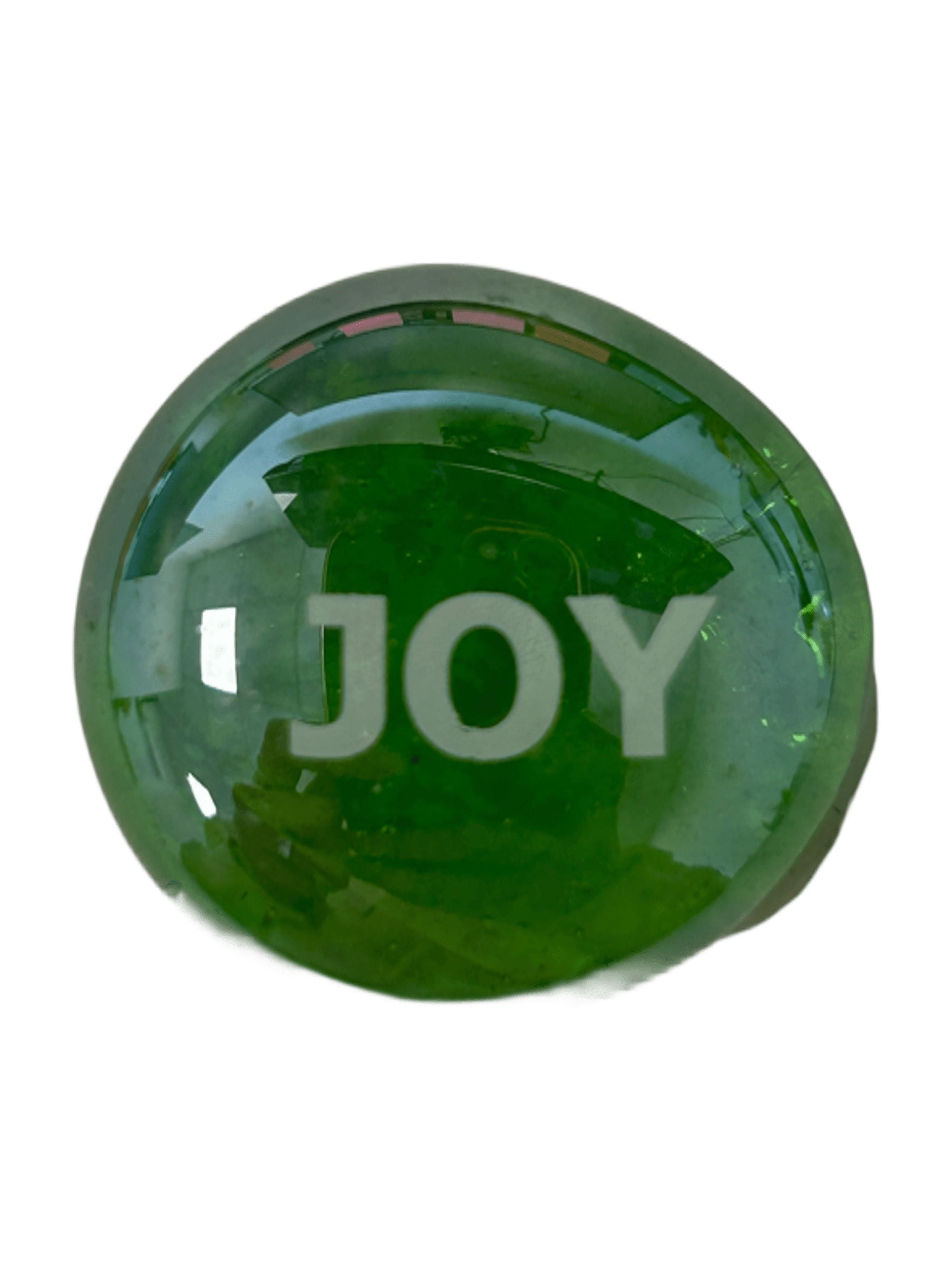 10 Pack Zen Glass Stone, Thoughtful Green Stone with word Joy Gift ...