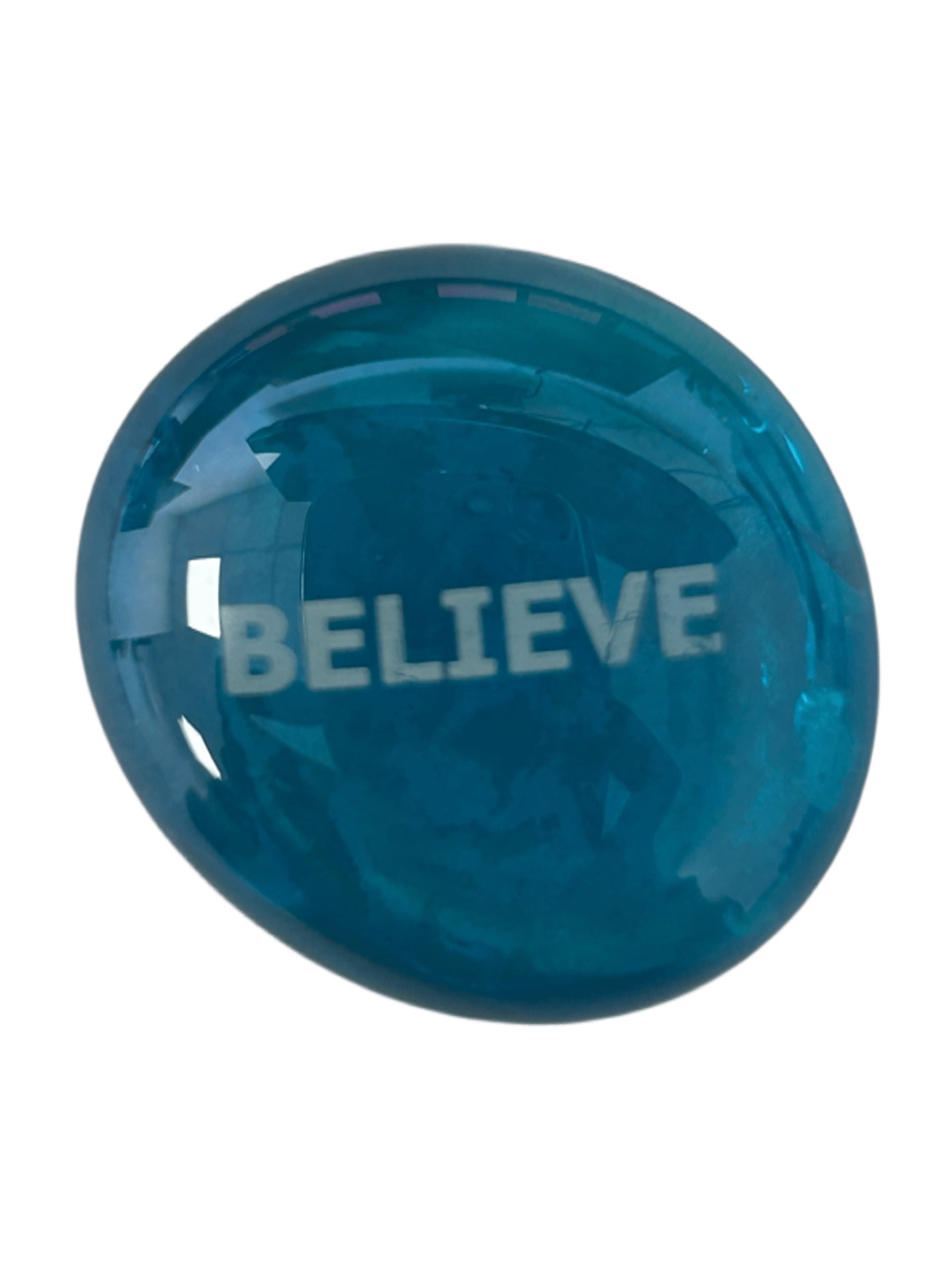 10 Pack Zen Glass Stone, Thoughtful Sky Blue Stone with word Believe ...