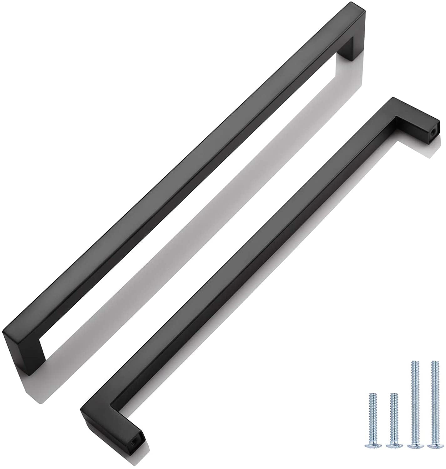 (10 Pack)Zoizocp Flat Black Cabinet Handles Square Drawer Pulls 10 Inch ...