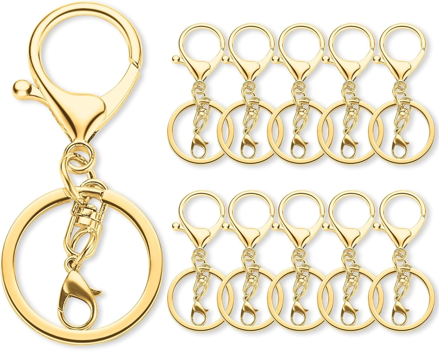 10 Pack a Set Metal Lobster Claw Clasps and Key Rings, Key Chain ...