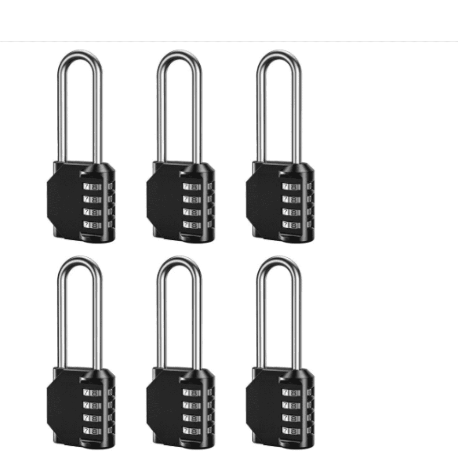 10 Pack disecu 2.6 Inch Long Shackle Combination Lock, 4 Digit Outdoor ...