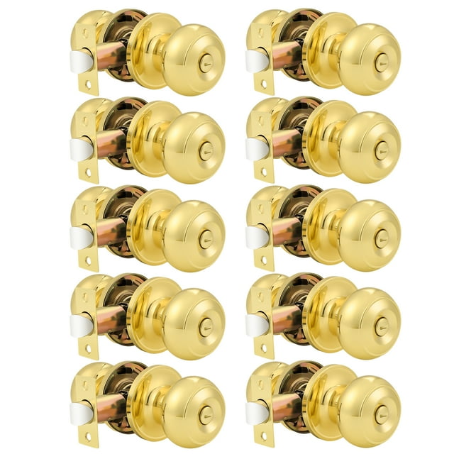 (10 Pack) knobelite Round Privacy Door Knob(Thumb Turn Lock on The ...