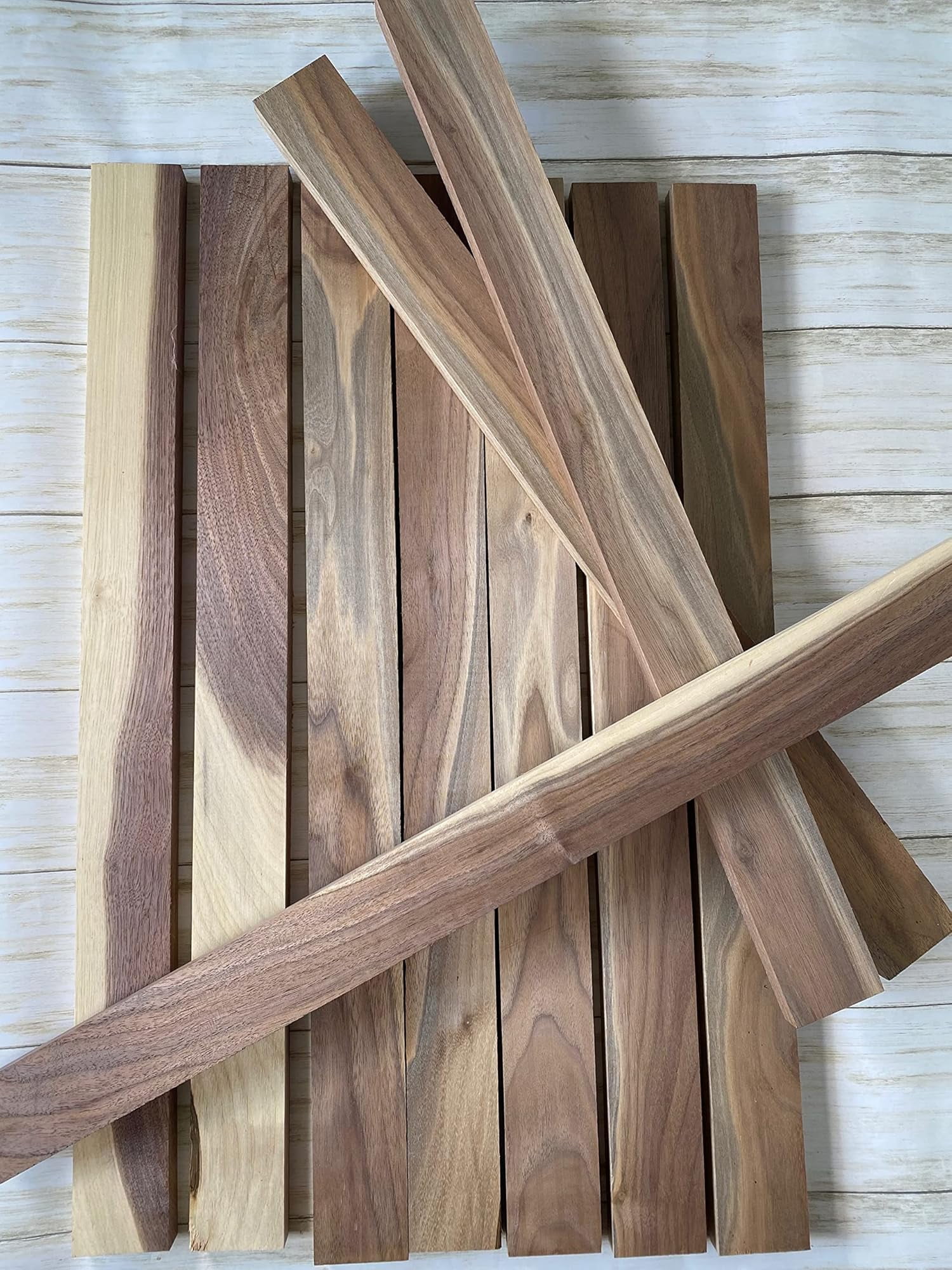 10 Pack of 3/4 x 2 x 16 Inch Sappy Walnut Lumber Boards for Making ...
