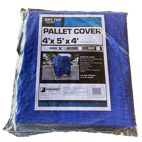 10-Pack of 4' x 5' x 4' Foremost 40454 Blue Dry Top Pallet Tarp Cover ...