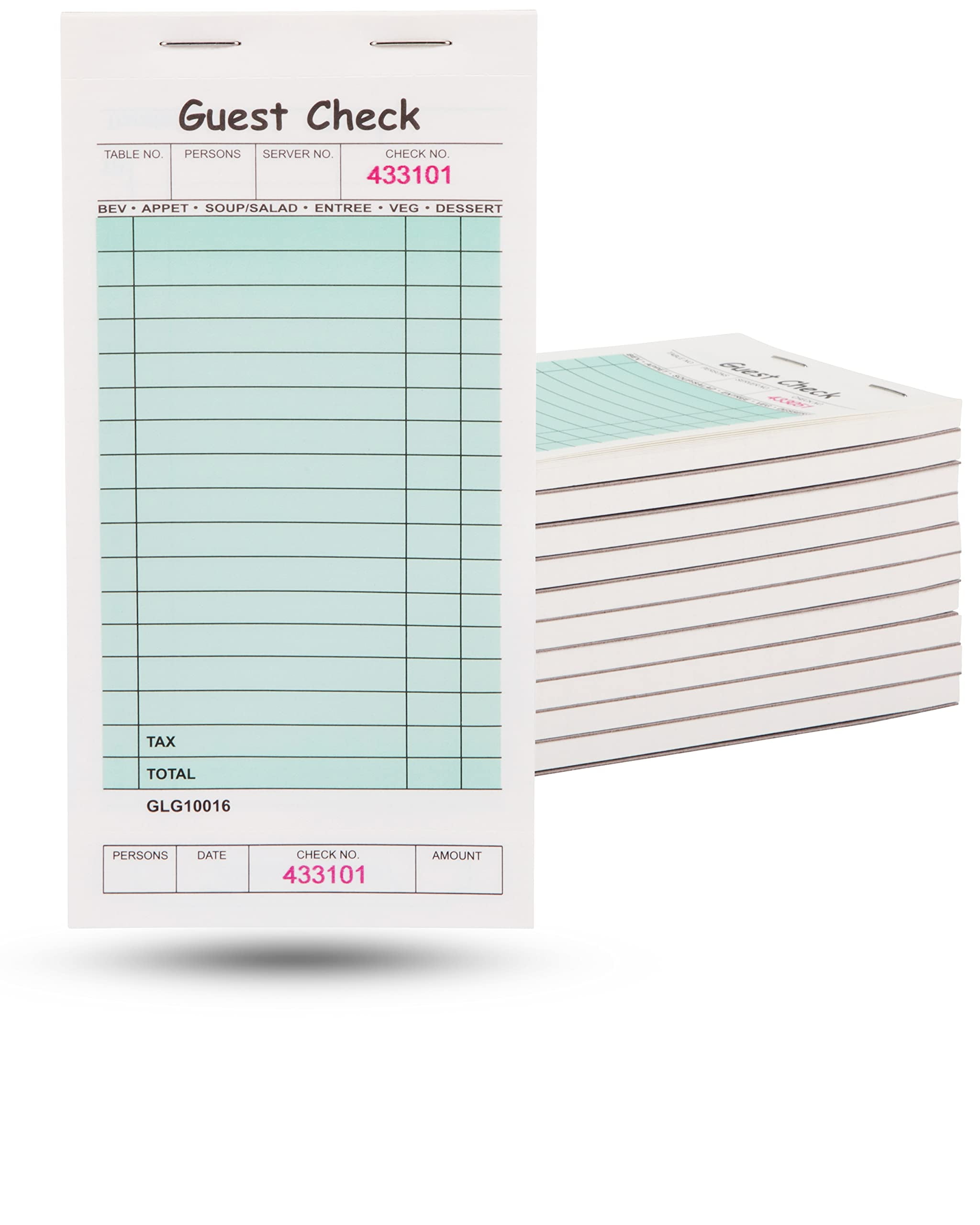 10-Pack of 50 Page Guest Checks for Professional Restaurants | Guest ...