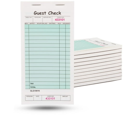 10-Pack of 50 Page Guest Checks for Professional Restaurants | Guest ...