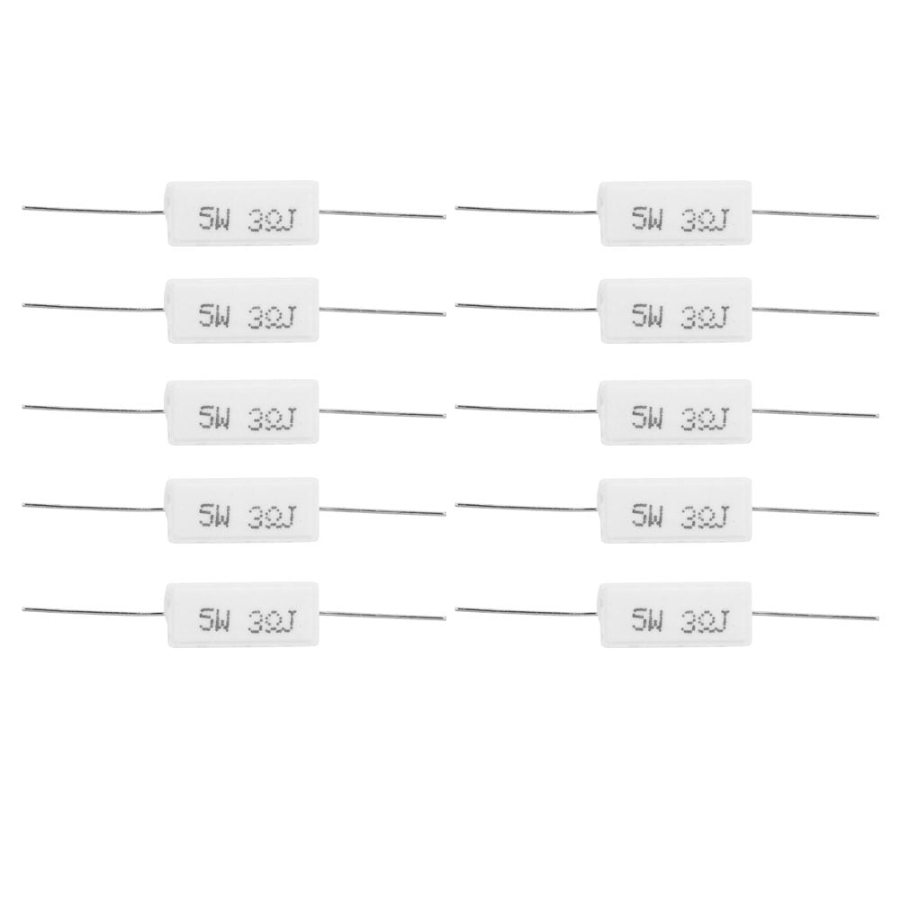 10 Pack of 5W 5% Cement Resistors, Insulated Electronic Components (3R ...
