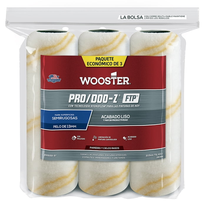 10 Pack of 9″ x 1/2″ Nap Wooster RR669 Pro/Doo-Z FTP Professional Roller Cover, 3-Pack - Walmart.com