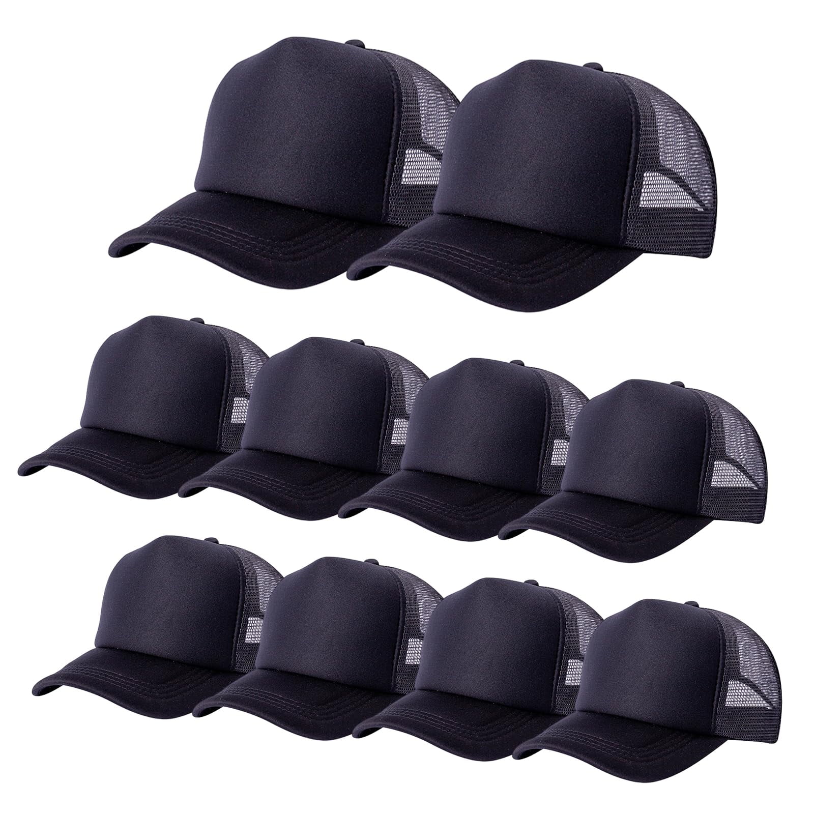 10 Pack of Blank Trucker Hat Bulk Mesh Cap Men and Women Baseball Cap ...