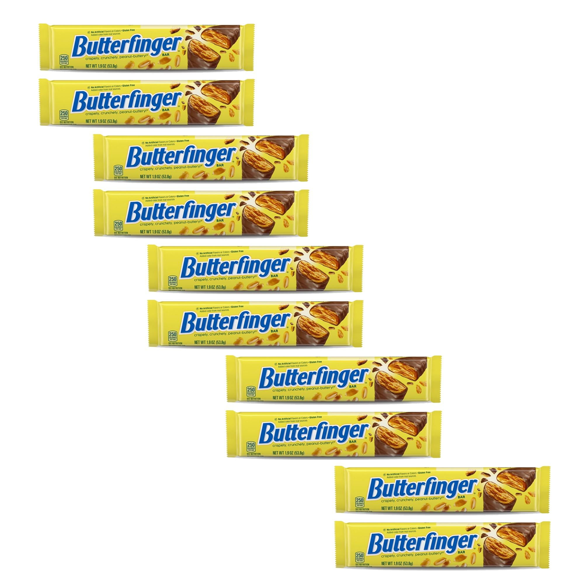 Butterfinger Peanut Buttery Chocolate Candy, 10 Pack, 1.9 oz - Walmart.com