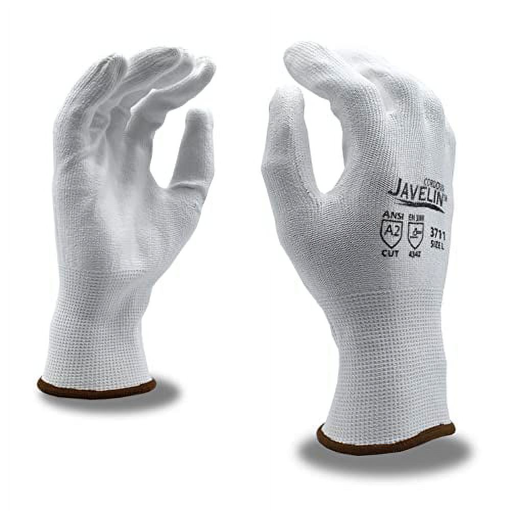 10-Pack of Cordova 3711L Javelin White 13-Gauge HPPE Shell Work Gloves ...