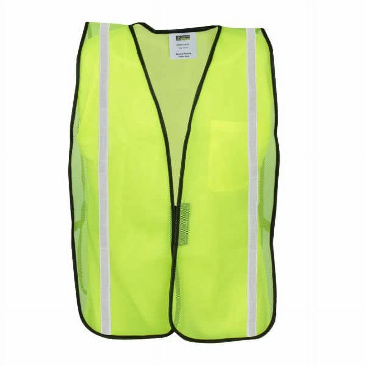 10-Pack of Cordova V111W General Purpose, Type O, Non-Rated, Lime Mesh Vest, Hook & Loop Closure ...