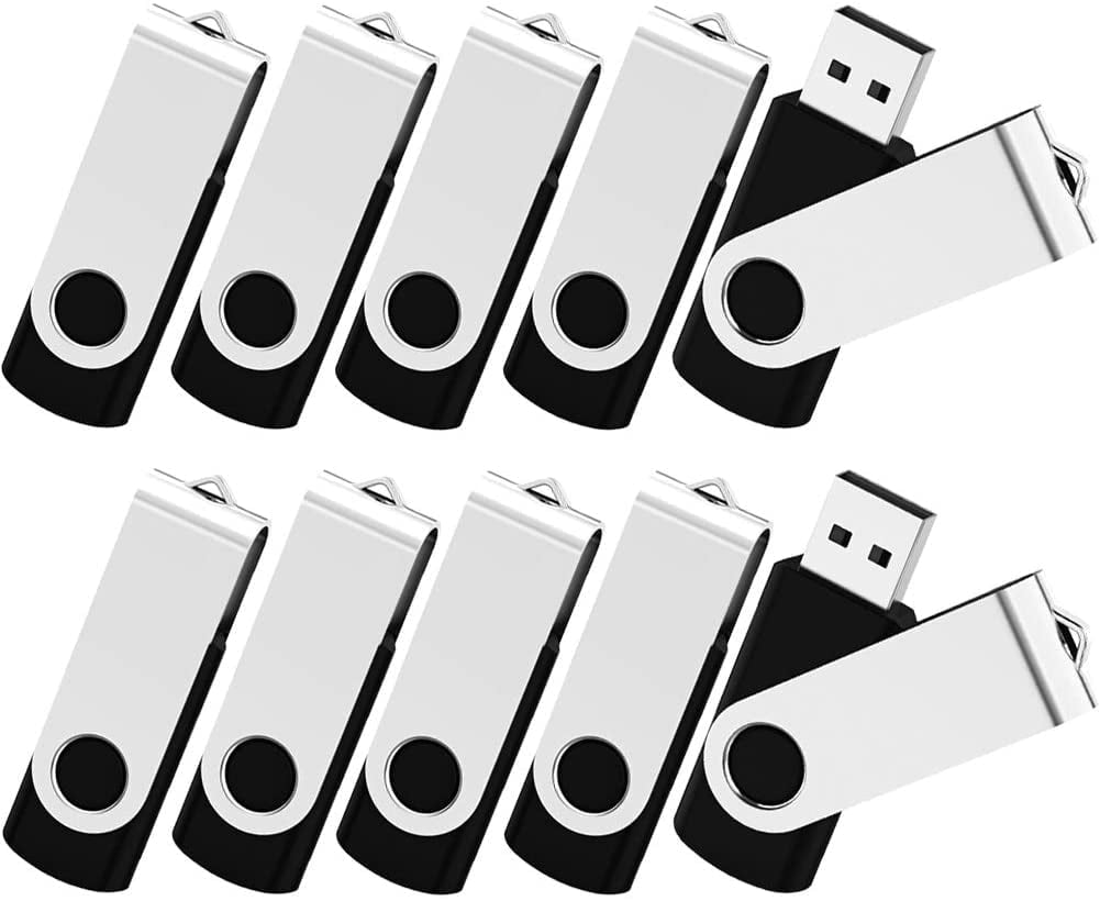 10 Pack of Enfain 4GB USB 2.0 Black Flash Drives for File Backup and ...