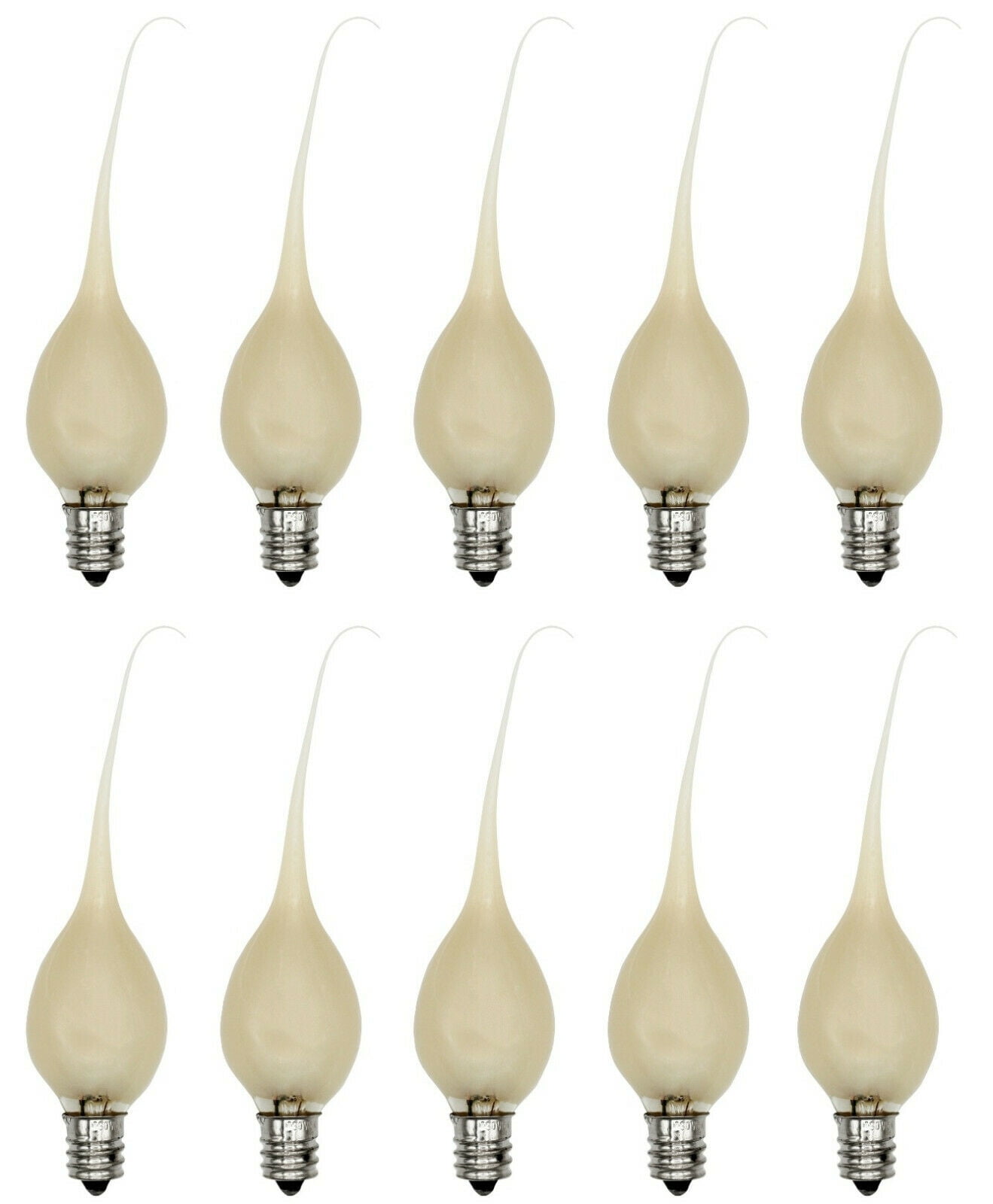10 Pack of Pearlized Gold Silicone Dipped Light Bulbs, 5 watt, 120 volt ...