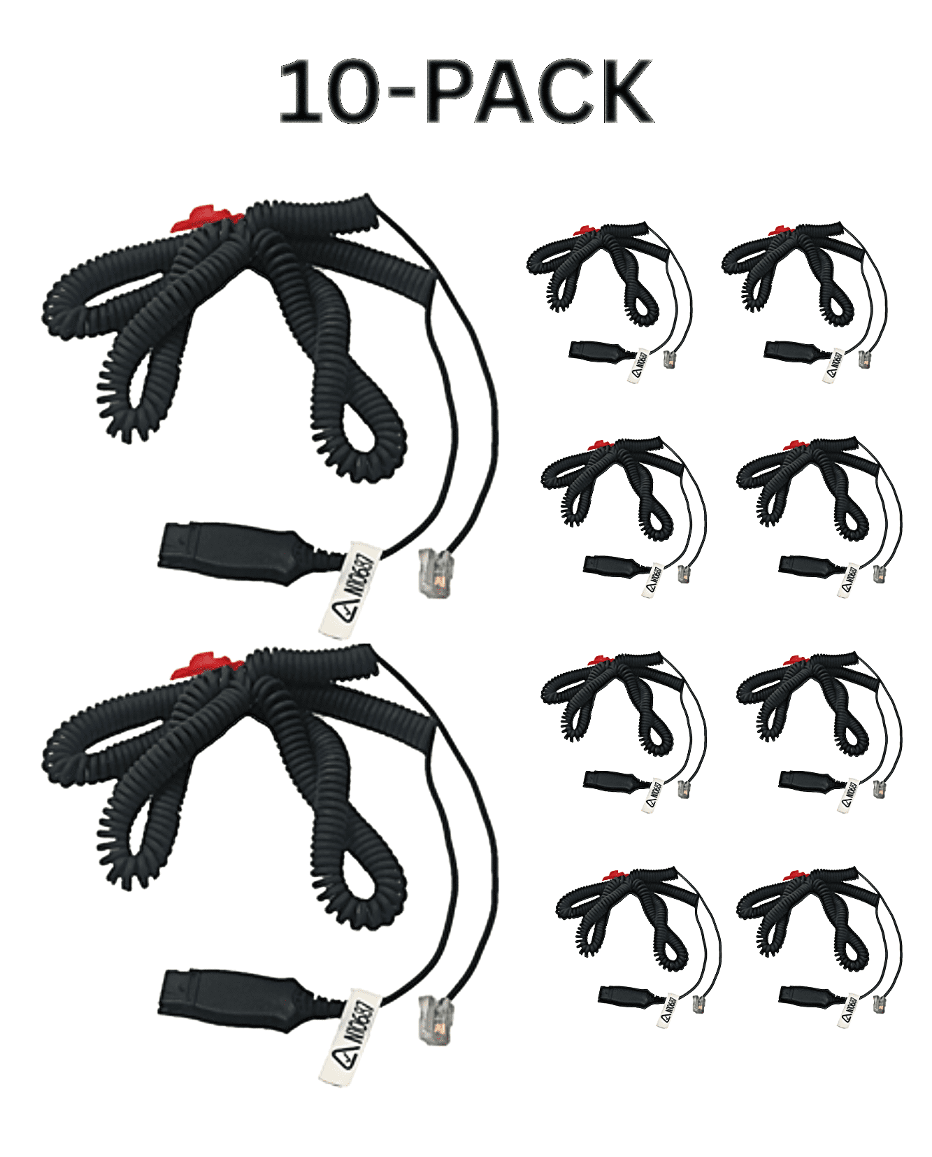 10-Pack of Plantronics Headset Adapter Cable for Avaya 9600 series - P ...
