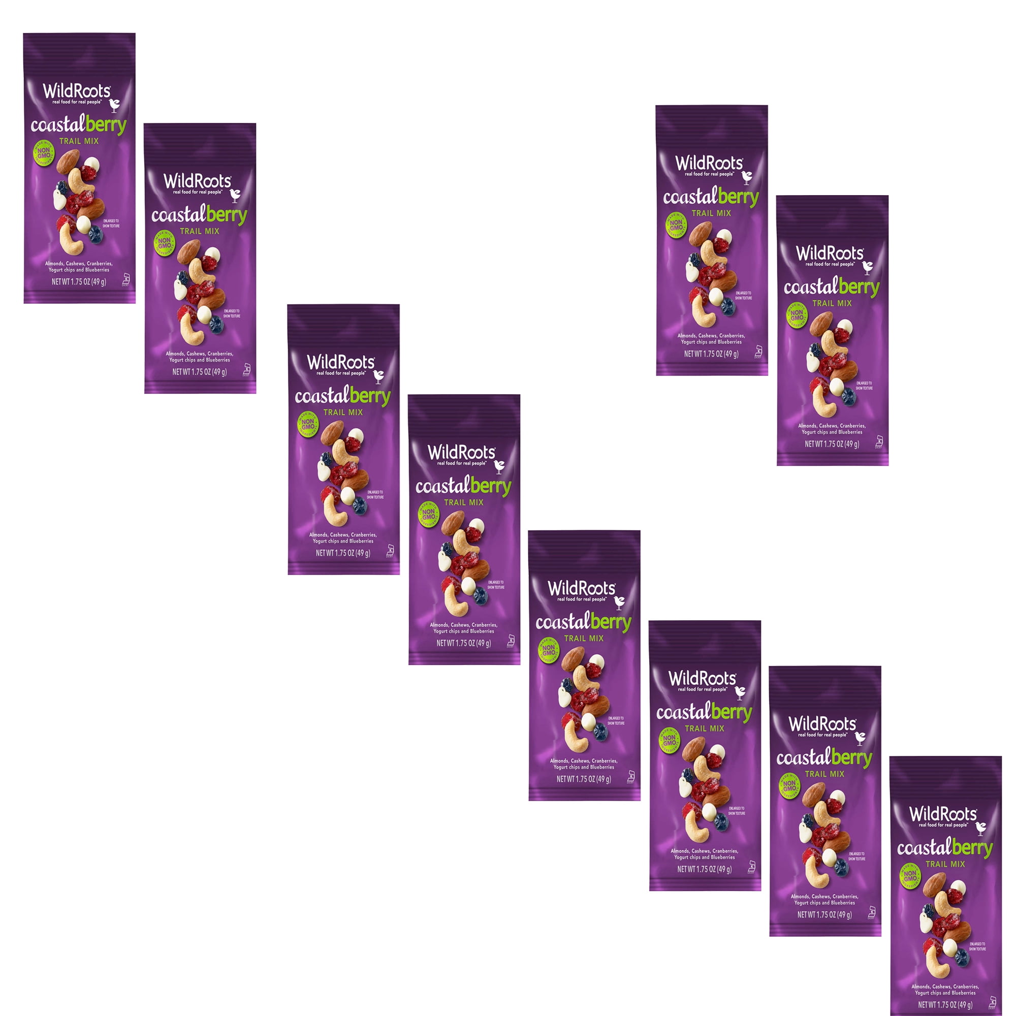 10 Pack of WildRoots Trail Mix Coastal Berry - Simple Snack | 1.75 Oz a ...