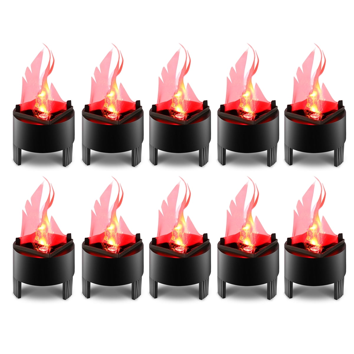10 PackPortable Electronic LED Fake Fire Flame Simulated Flame Effect ...