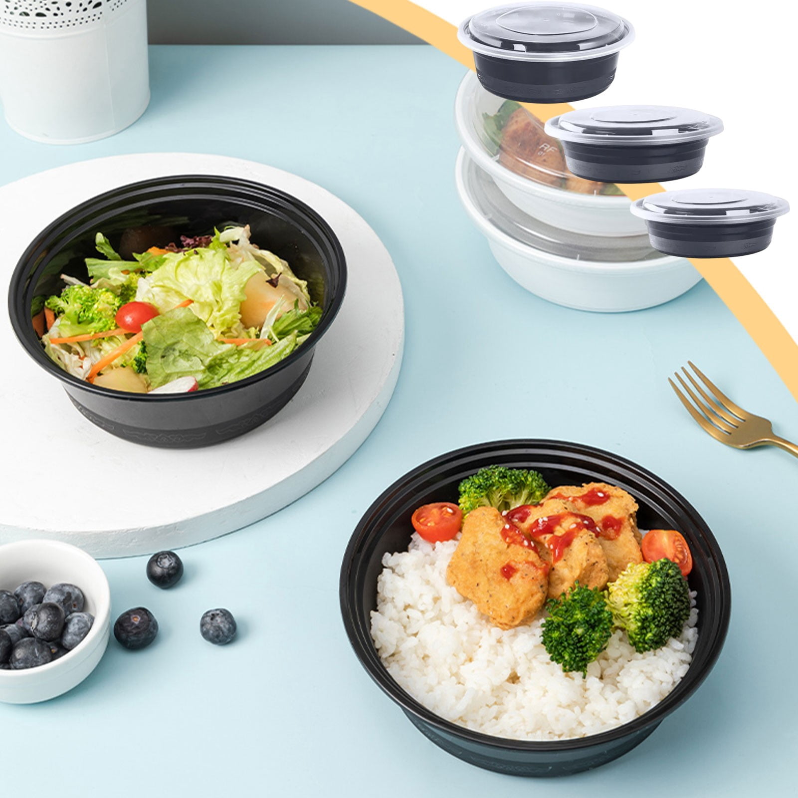 Under 10,Packaging Box Circular Lunch Box Food Grade Fast Food Box with ...