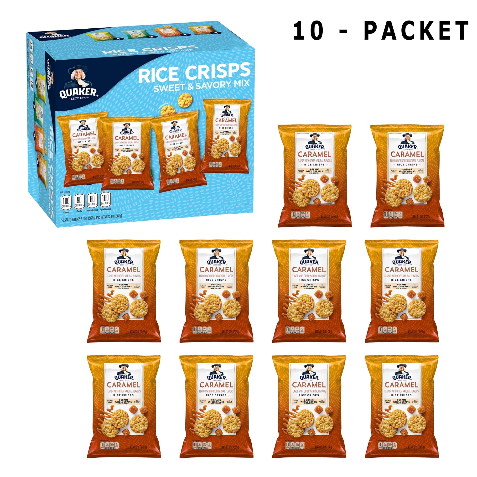 10 Packet Quaker Caramel Flavour with Other Natural Flavours | 0.91 Oz ...