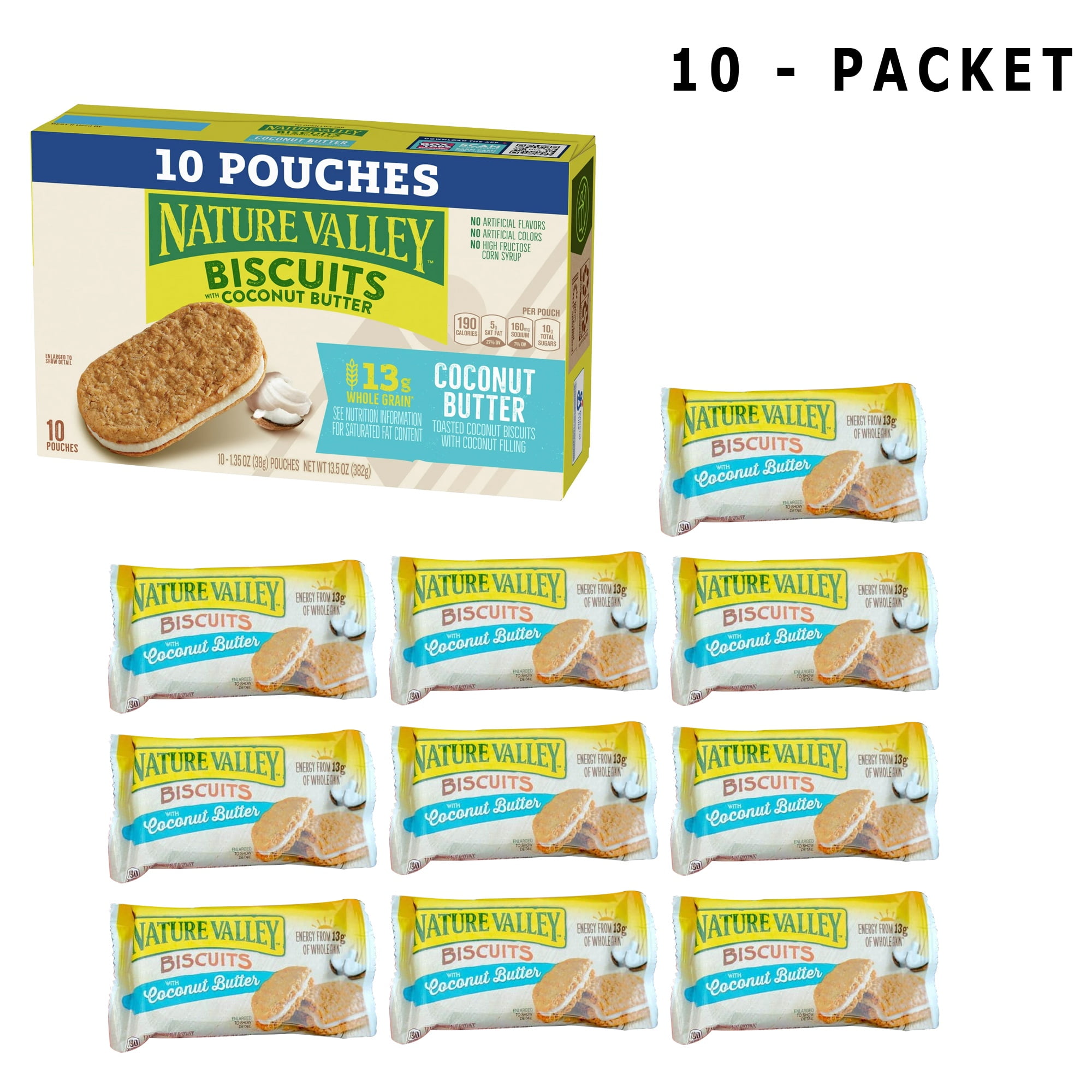 10 Packet of Nature Valley Biscuits with Coconut Butter | 1.35 Oz Per ...