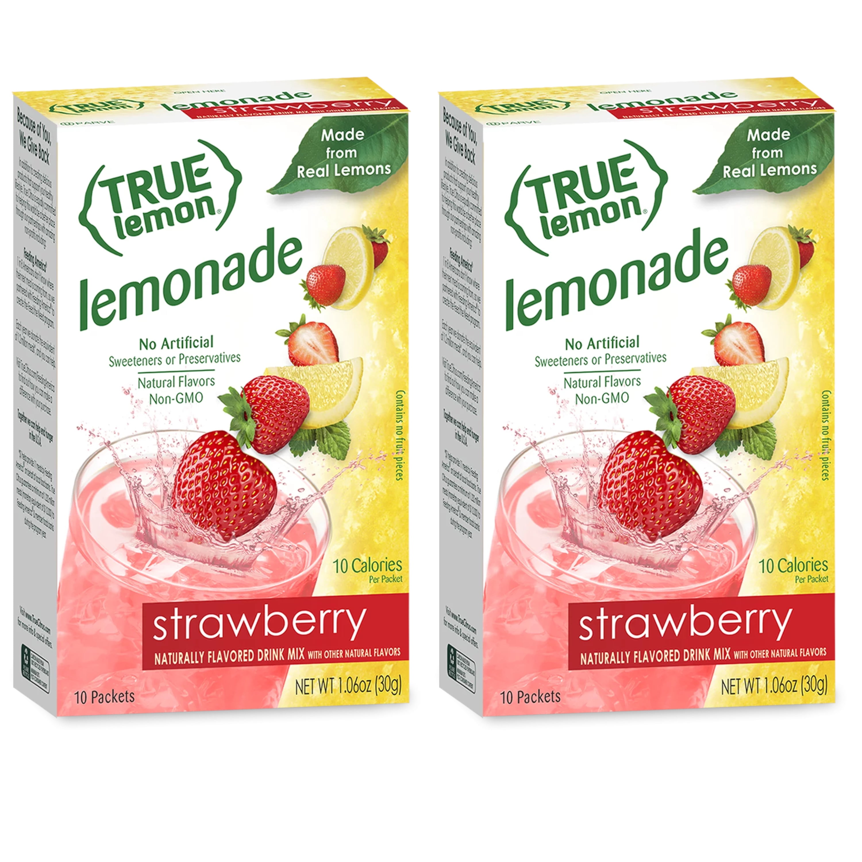 True Lemon Strawberry Lemonade, Stevia Sweetened, On-The-Go, Caffeine ...