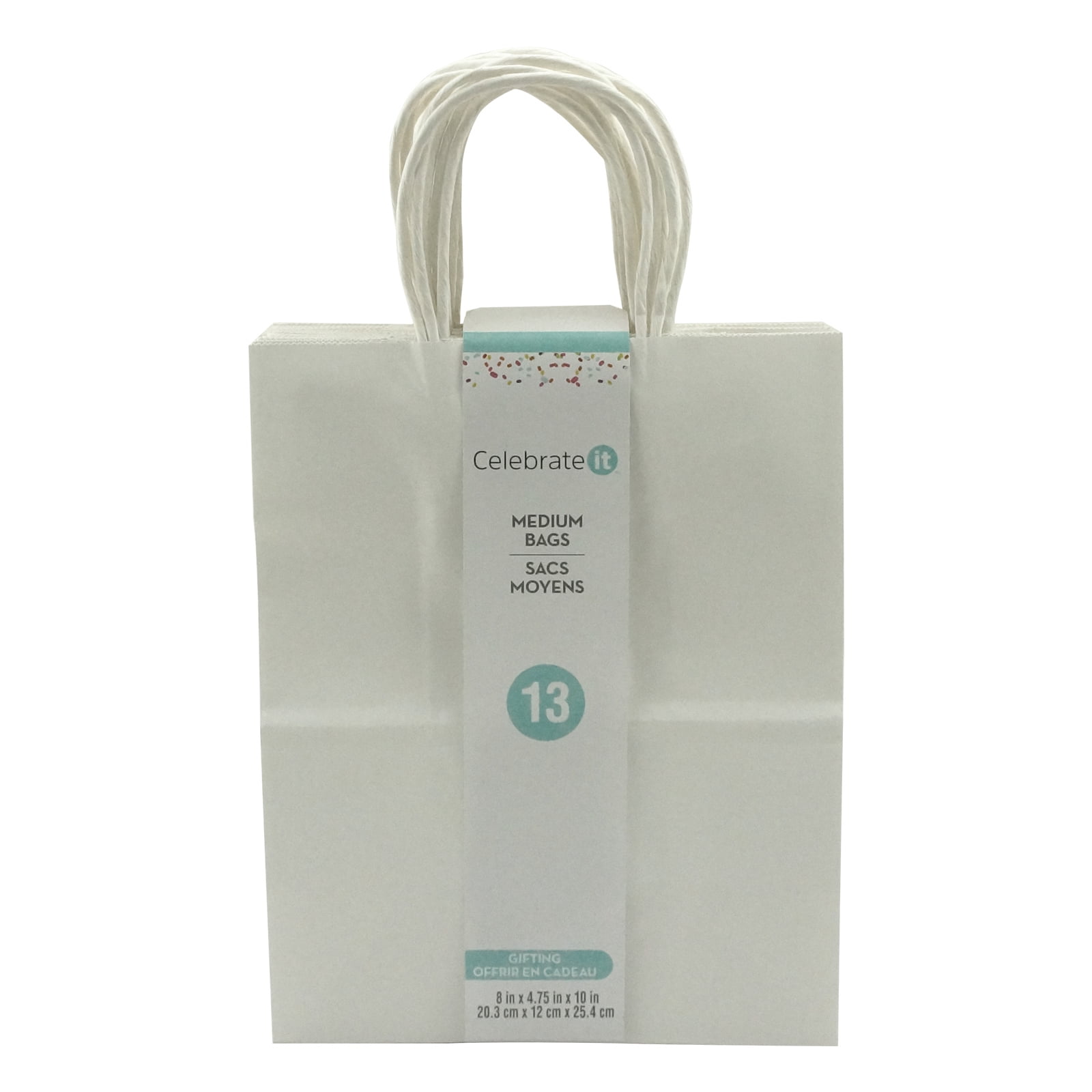 10 Packs: 13ct. (130 total) Medium Solid Gift Bags by Celebrate It ...