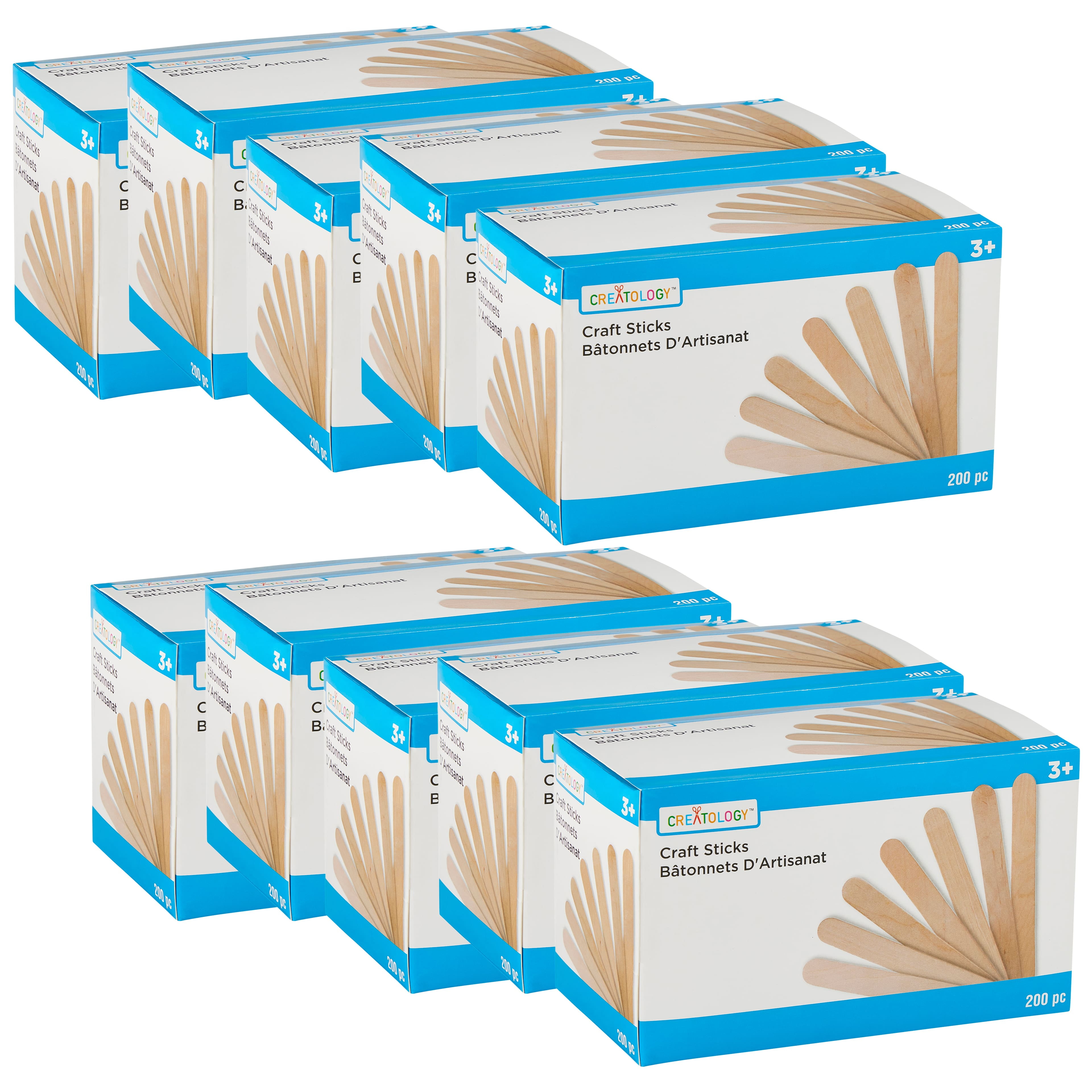 10 Packs: 200 ct. (2,000 total) 6" Wood Craft Sticks by Creatology ...