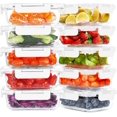 10 Packs 22 oz Glass Meal Prep Containers, Glass Food Storage ...