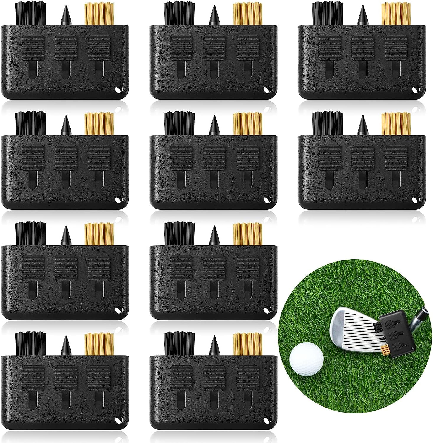 10 Packs 3 in 1 Retractable Multiple Use Golf Club Cleaner Tool ...
