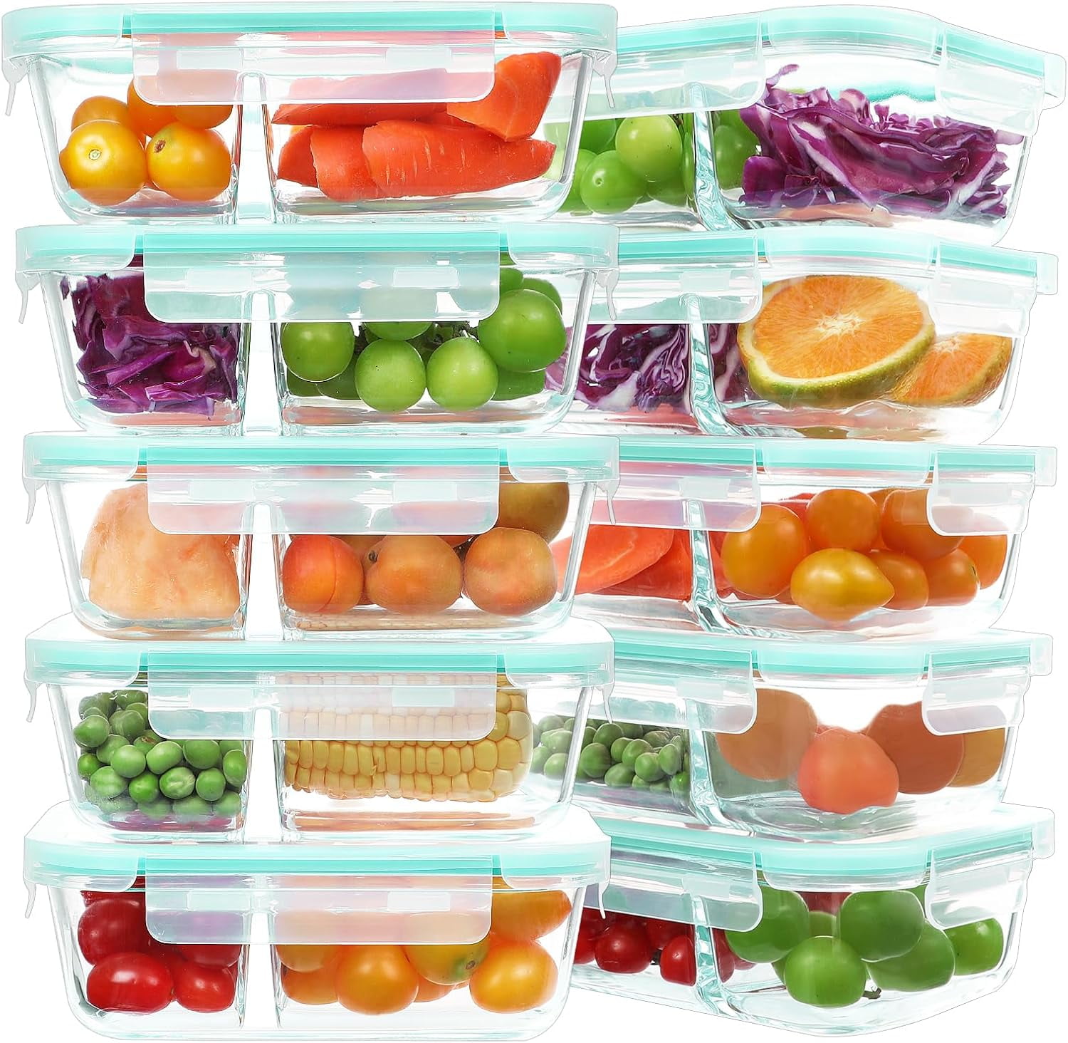 10 Packs 30 Oz Glass Meal Prep Containers 2 Compartment, Glass Food ...