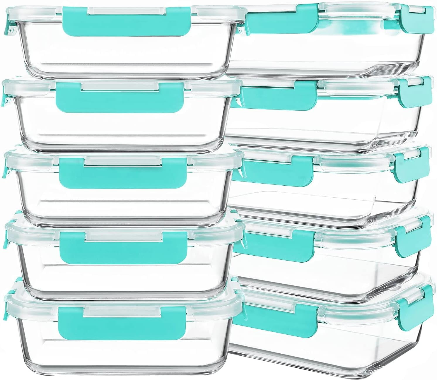 10 Packs 30 oz Glass Meal Prep Containers,Glass Food Storage Containers ...