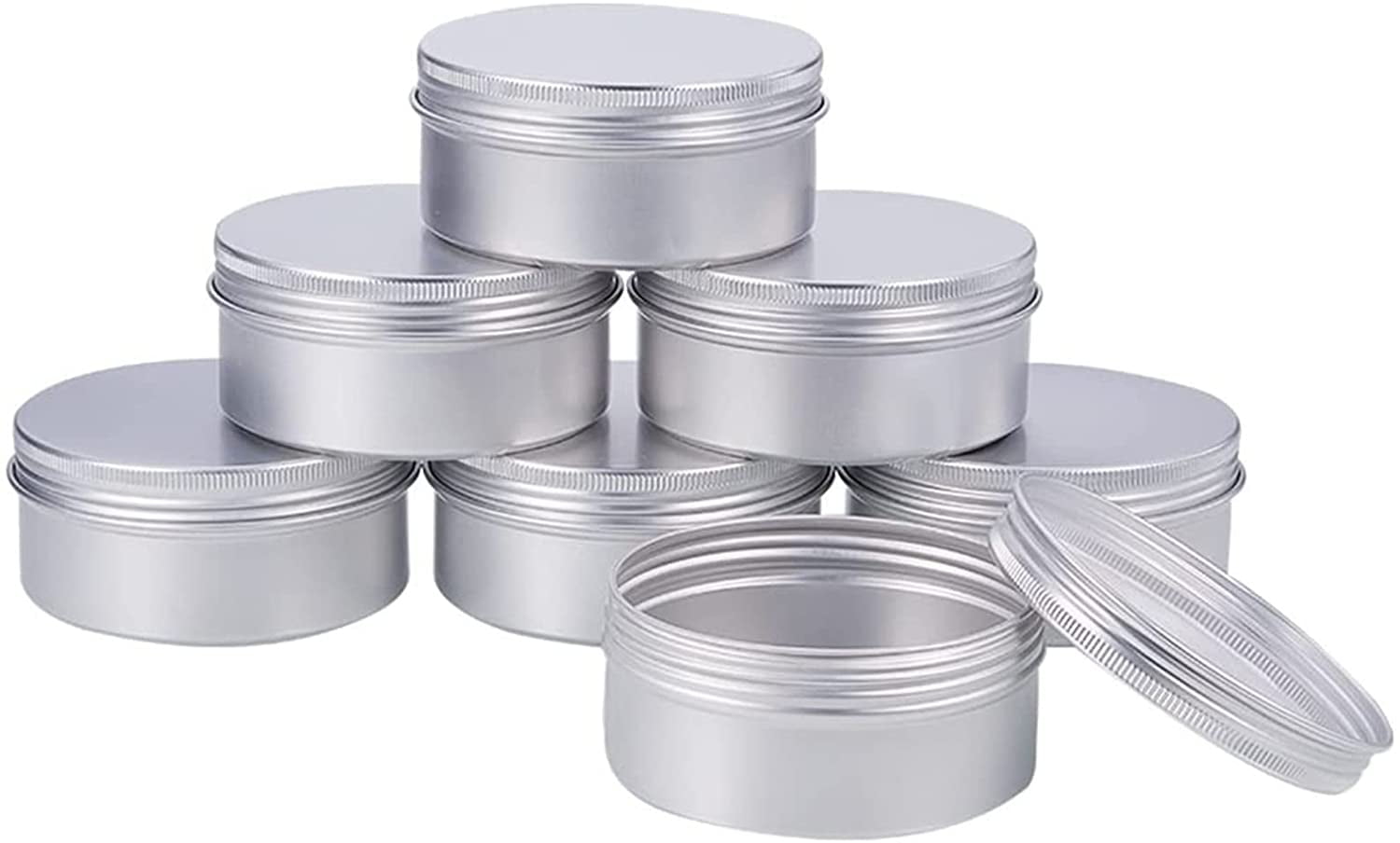 10 Packs 5 Oz 150ml Round Tin Cans Aluminum Tin Screw Top Lid Metal ...