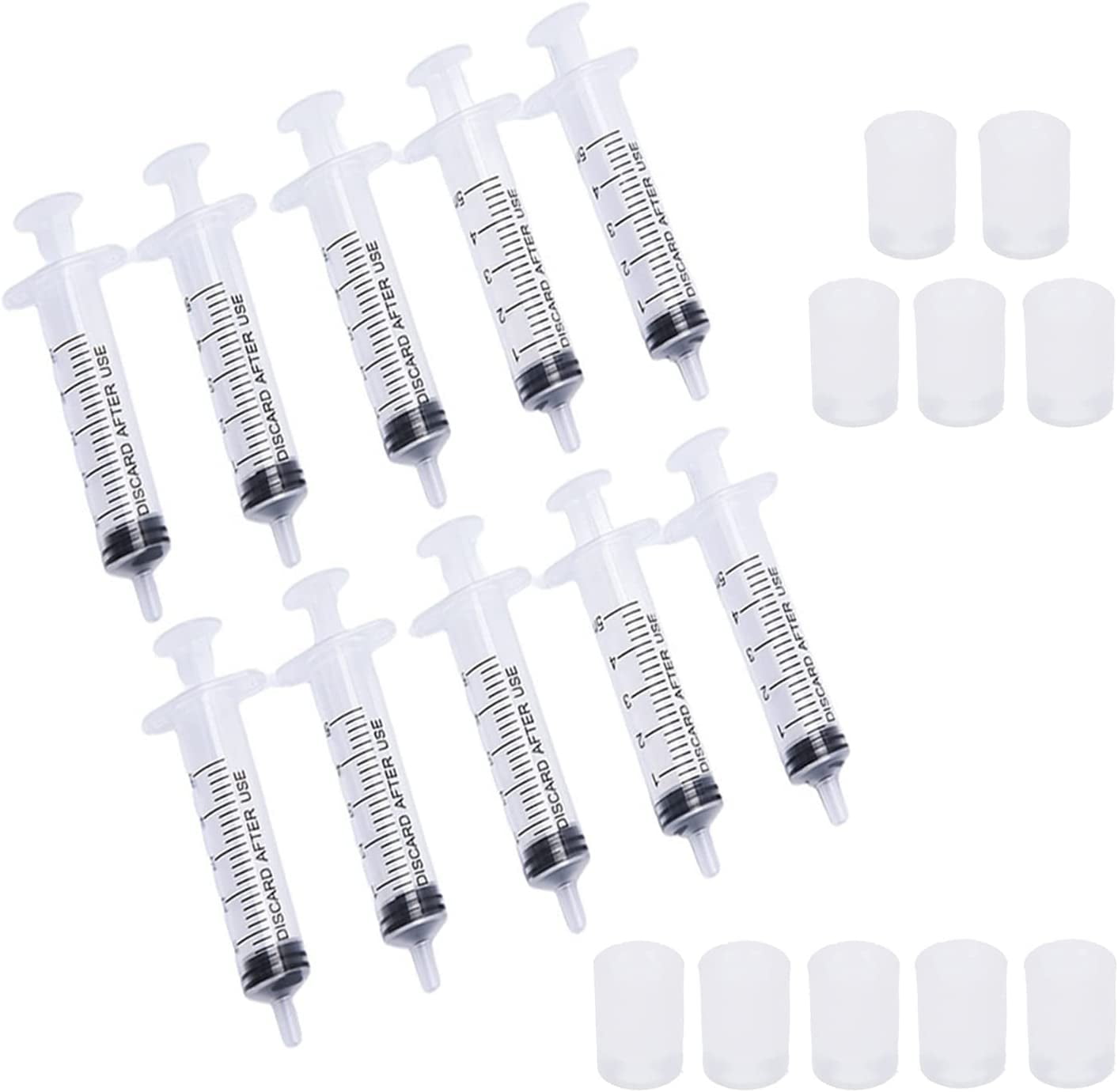 10 Packs 5ml Reusable Plastic Syringe with 10Pcs Extraction Adapters ...